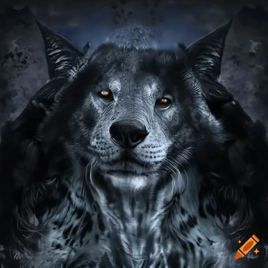 Conceptual image of souls connecting between man and animal on Craiyon