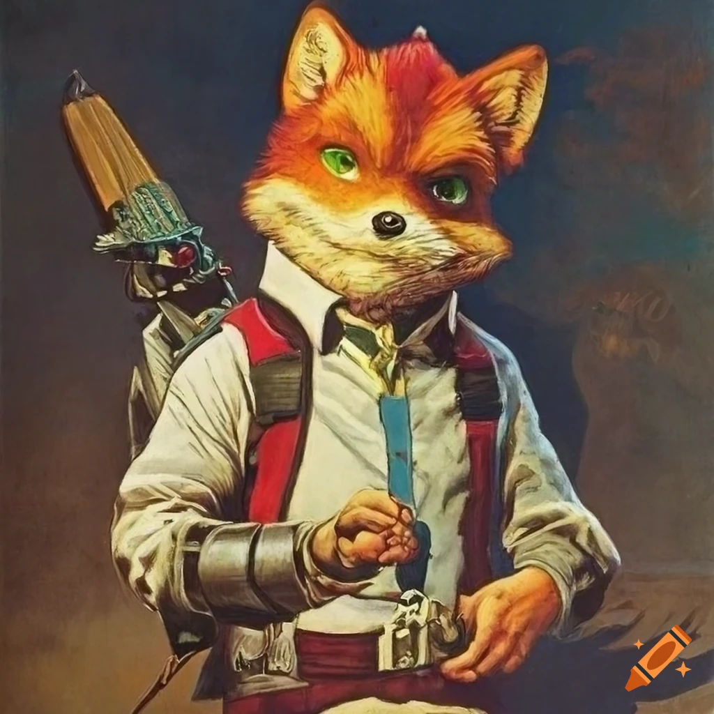 Intricate vintage poster with german language star fox references on ...