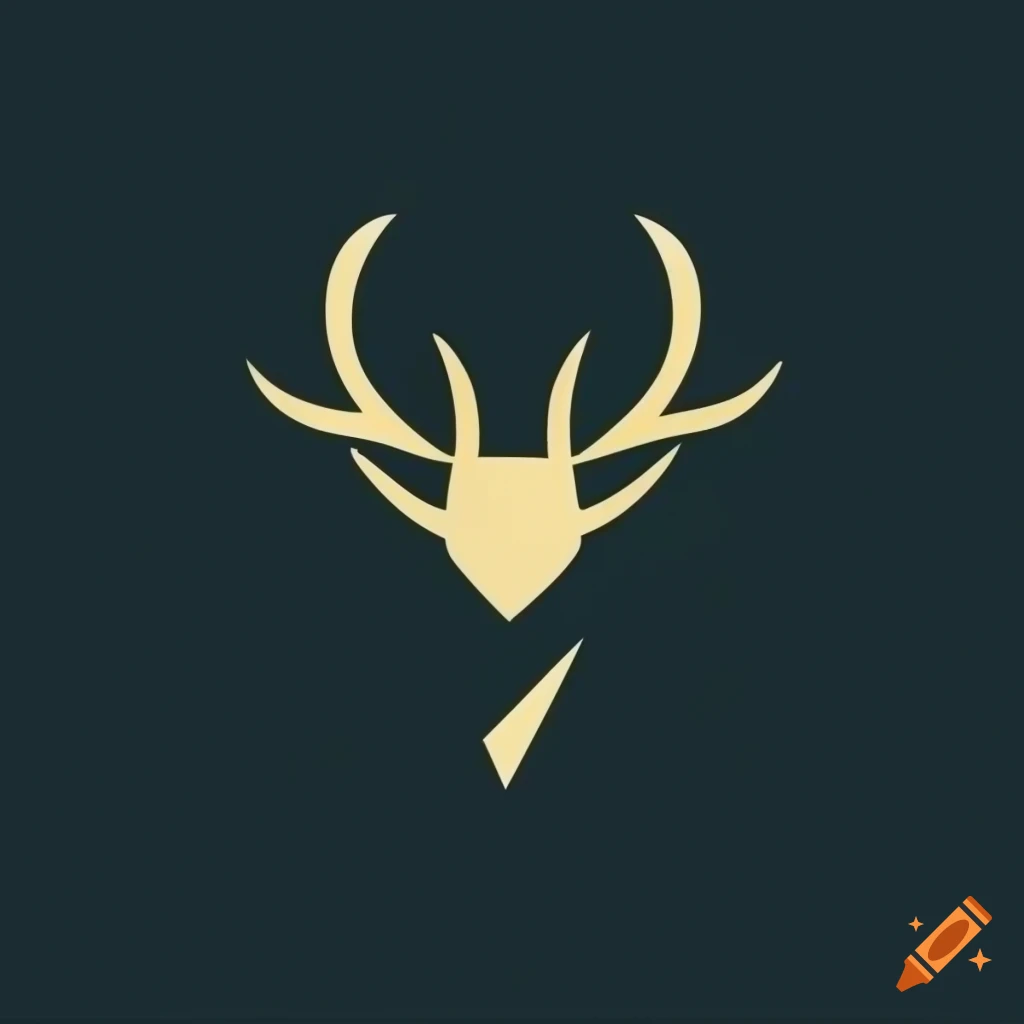 Geometric stag head vector graphic logo in flat design on Craiyon