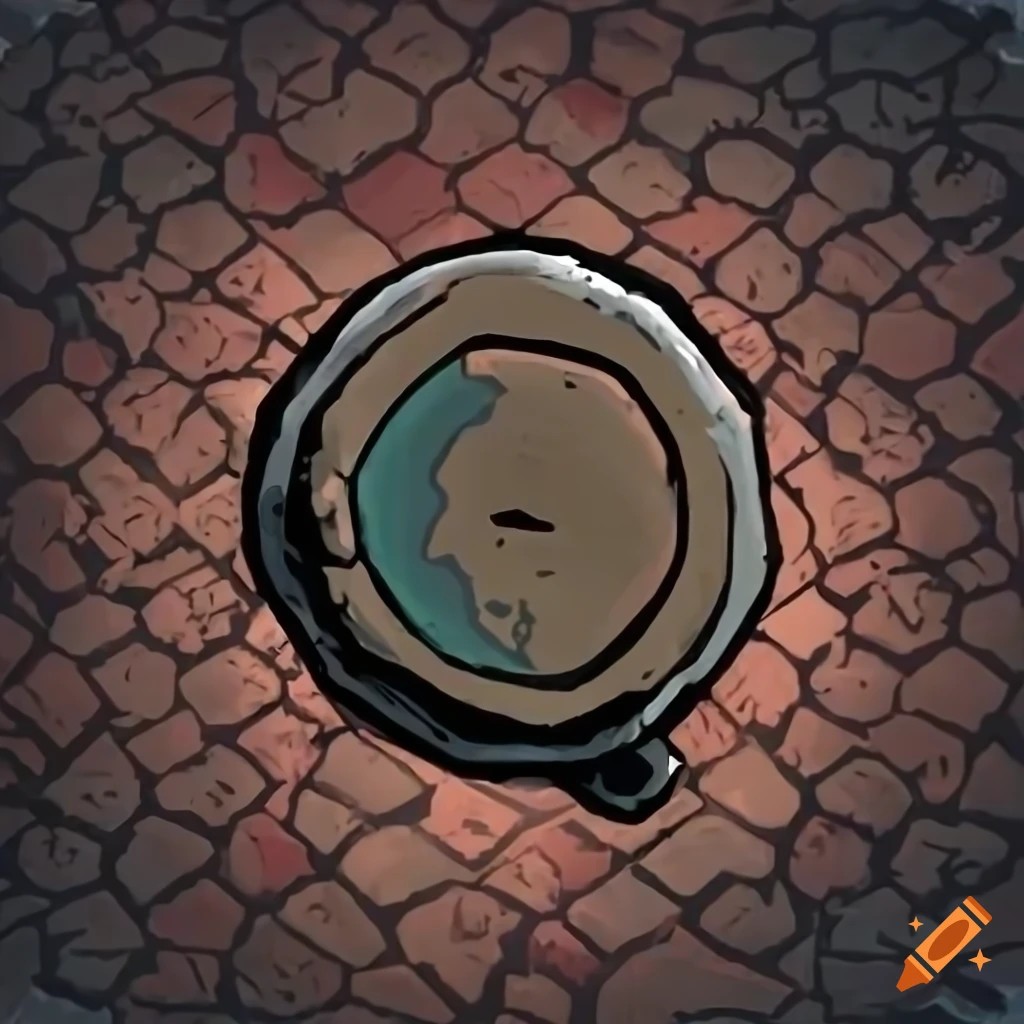 Archaic push button on dungeon floor in Conan style on Craiyon