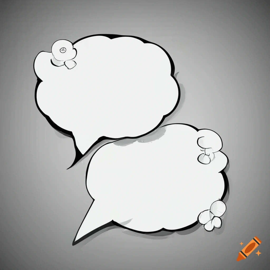 Empty comic dialogue element on white background on Craiyon