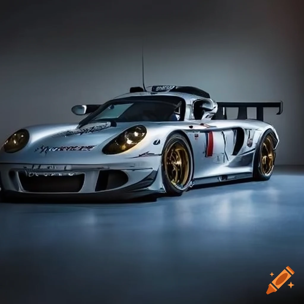 Porsche carrera gt transformed into a gt1 race car on Craiyon