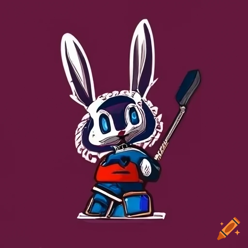Rabbit hockey logo on Craiyon