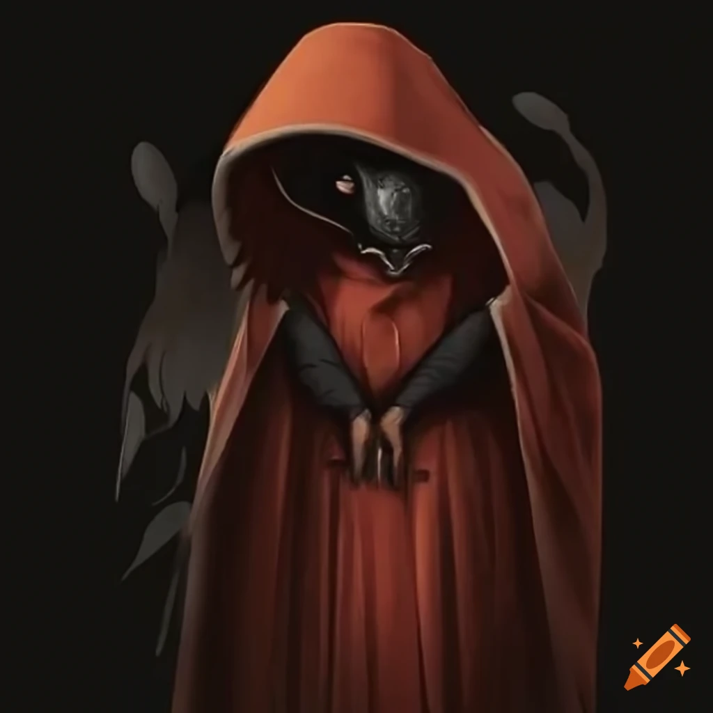 Animated raven in a monk robe on Craiyon