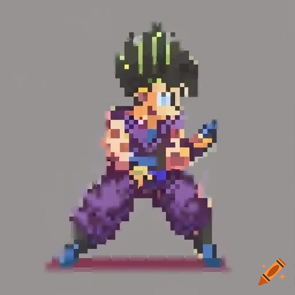 Gohan from dbz in retro pixel art style inspired by stardew valley on ...