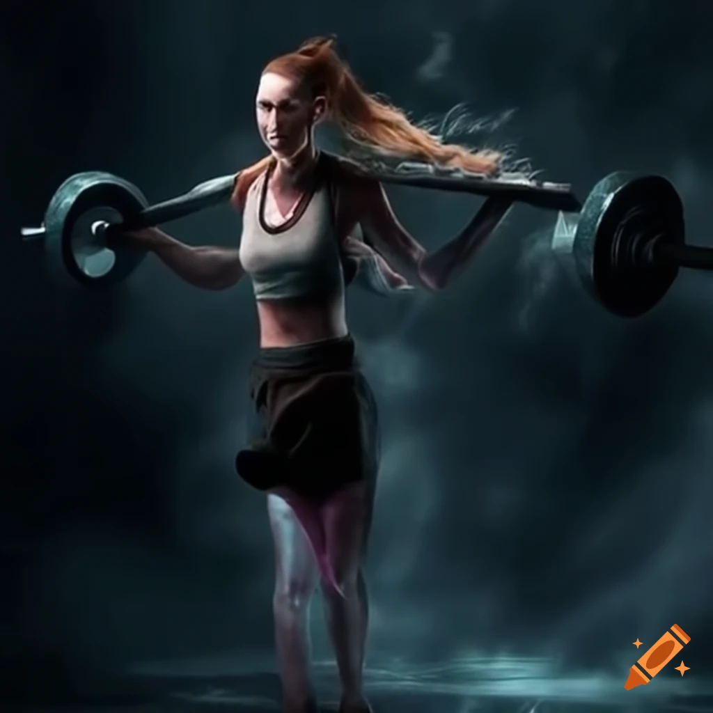 Harry potter training with weights in gym attire on Craiyon