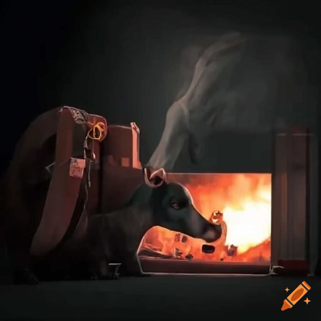 Cow powered by coal generator eating coal on Craiyon