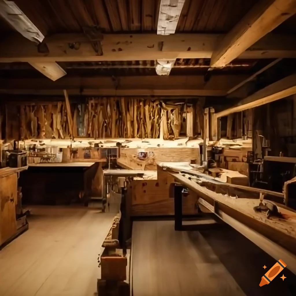 Woodworking shop on Craiyon