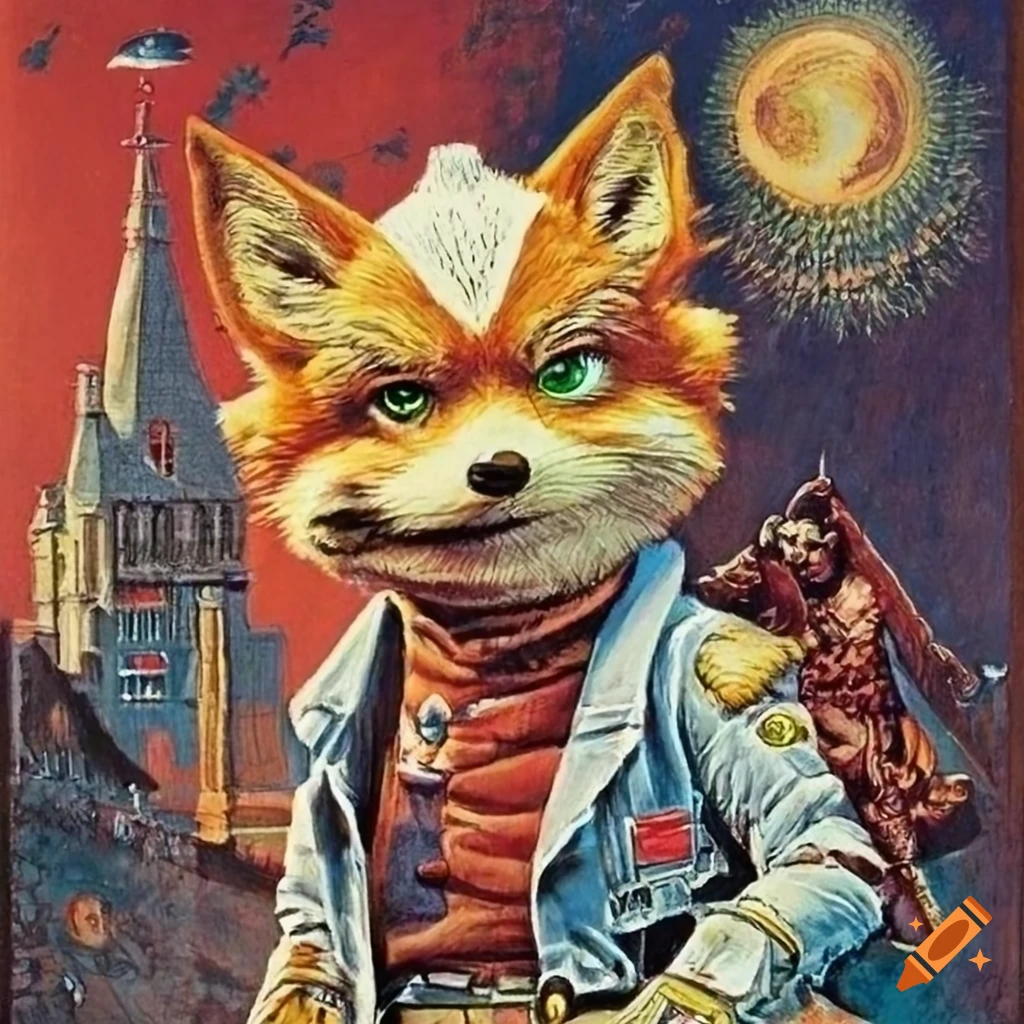 Intricate vintage German Language Star Fox poster with influences from ...