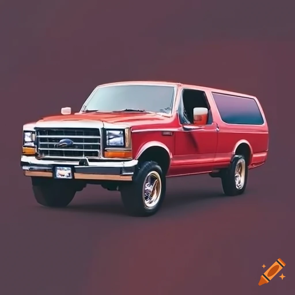 Red 1980s ford excursion on Craiyon