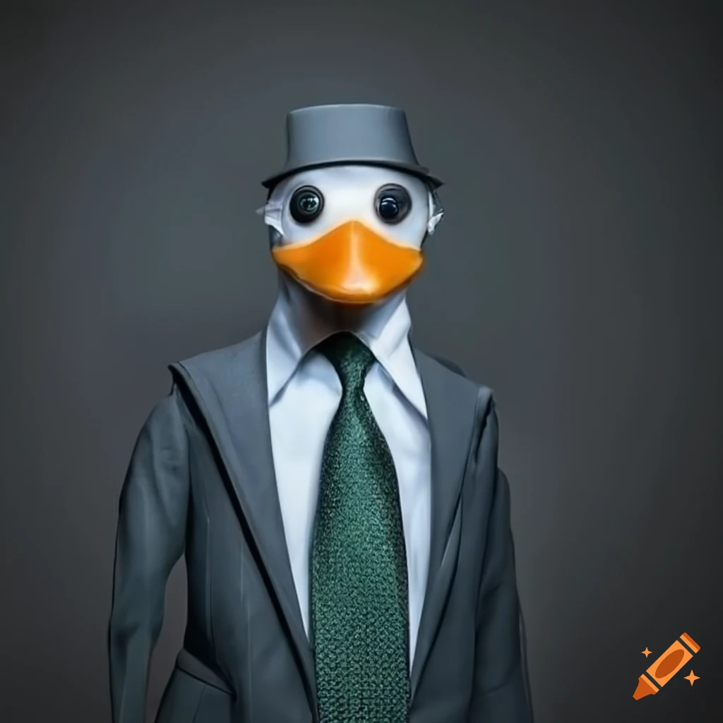 Humanoid duck in a business suit on Craiyon