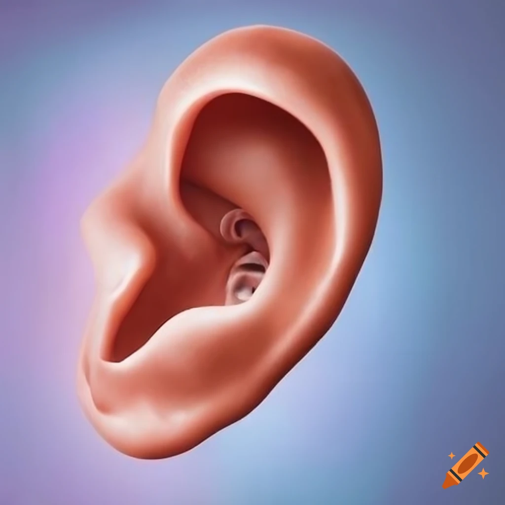 Attentive human ear on Craiyon