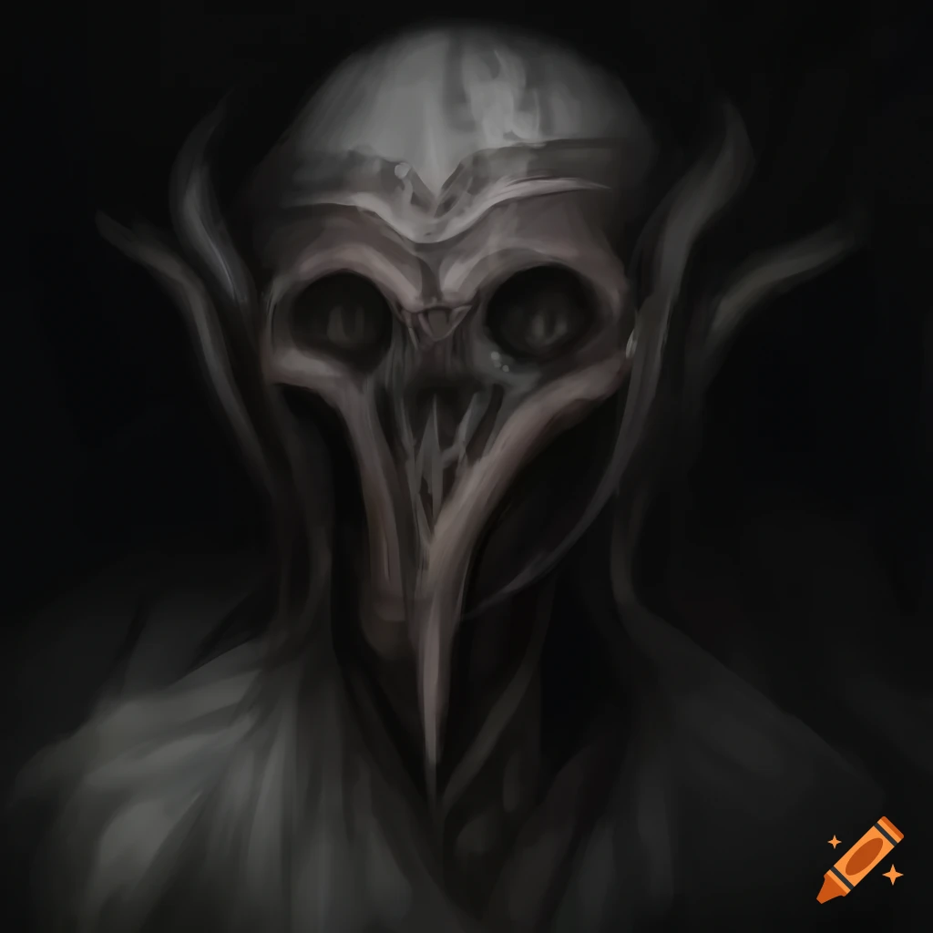 Portrait of a dark plague entity character in DND style on Craiyon