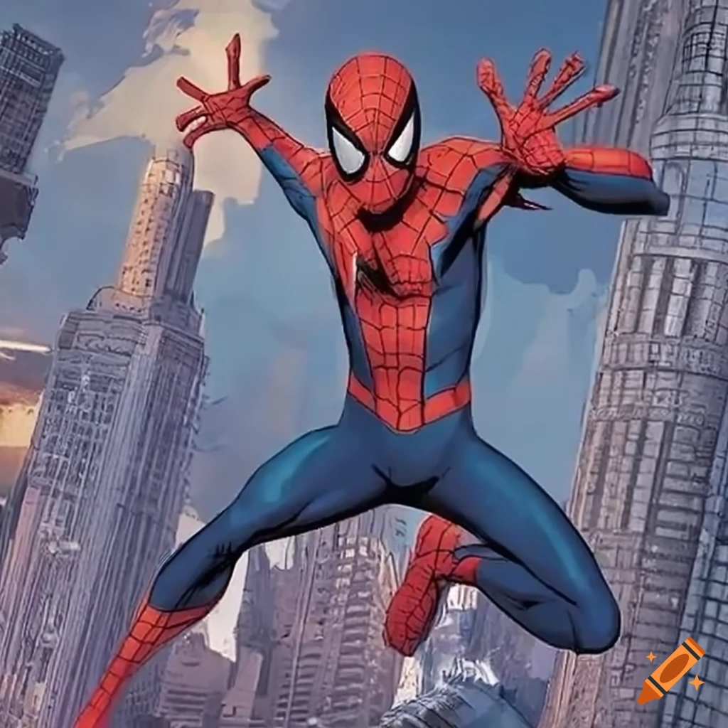 Spider-man saving the world on Craiyon