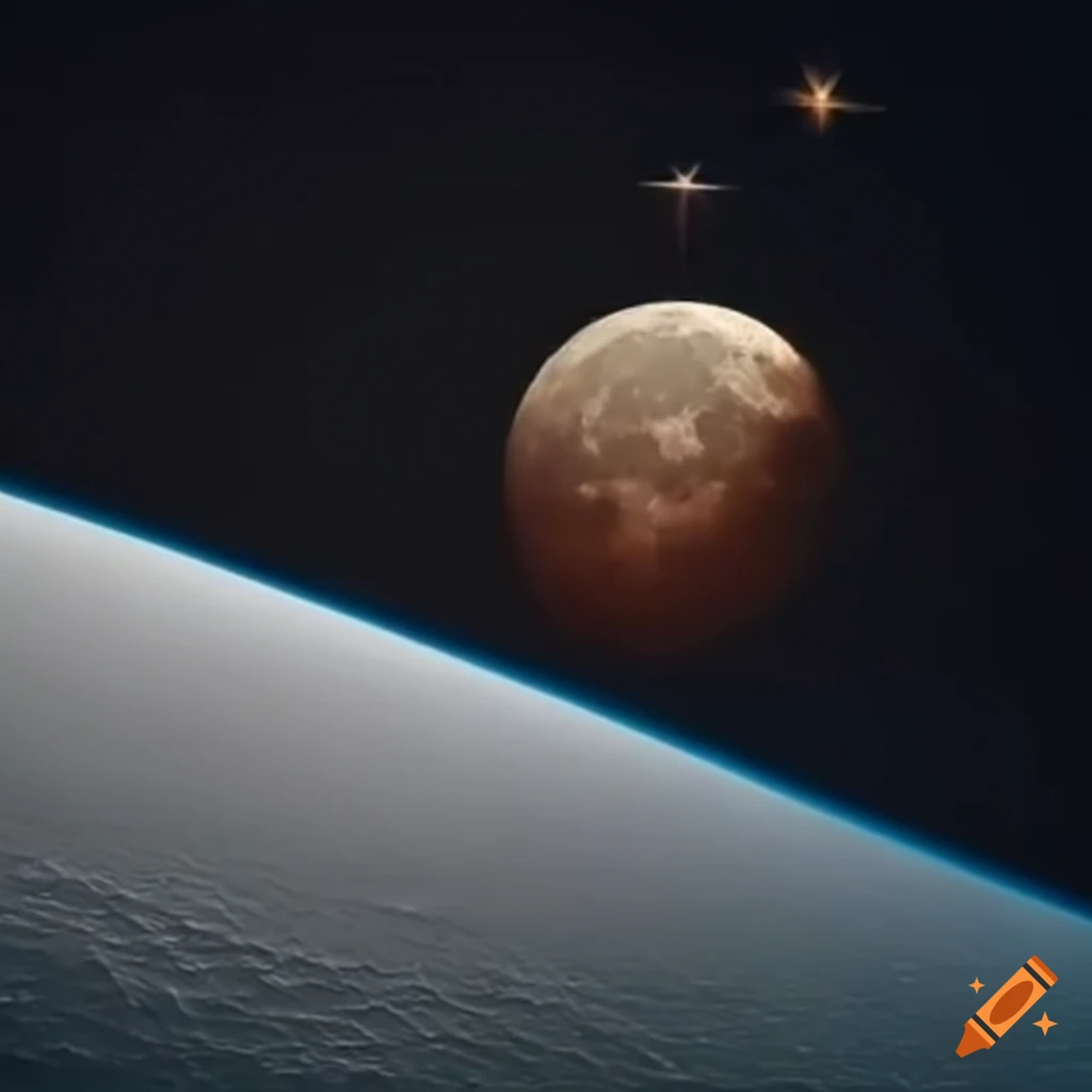 Close-up of the moon's complex surface on Craiyon