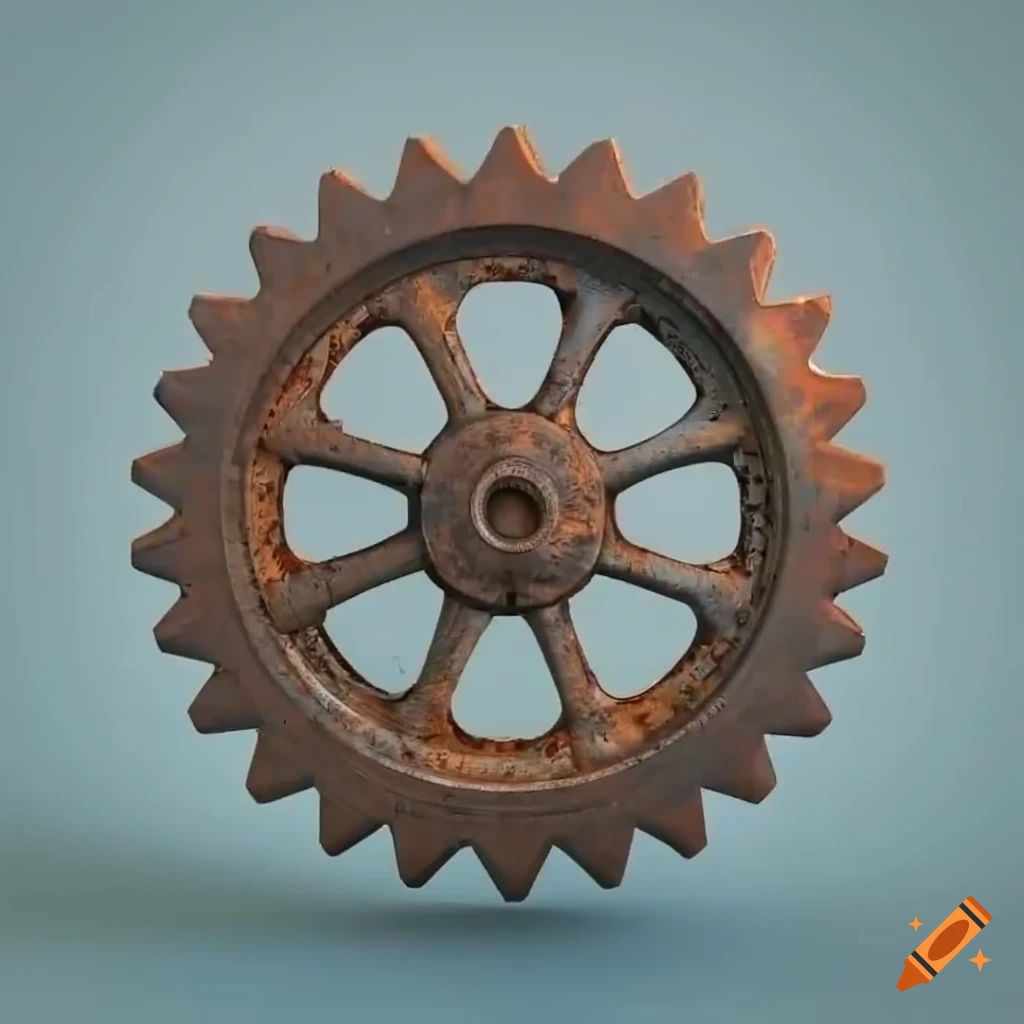 3d rusty gear wheel on Craiyon