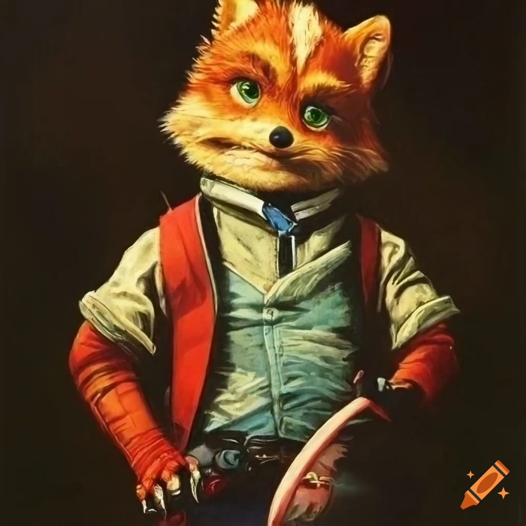 Intricately detailed German Language Star Fox vintage poster inspired ...