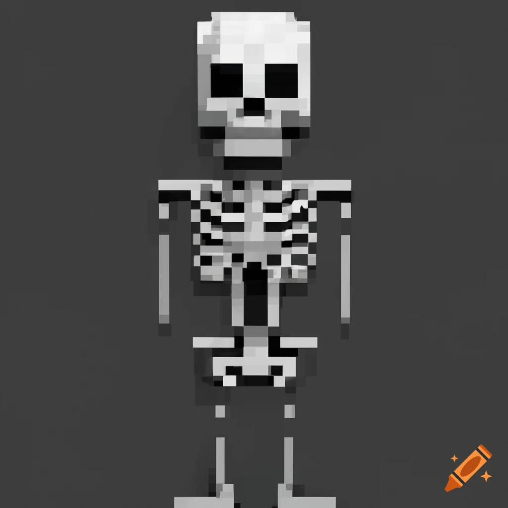 8-bit skeleton full body profile on Craiyon