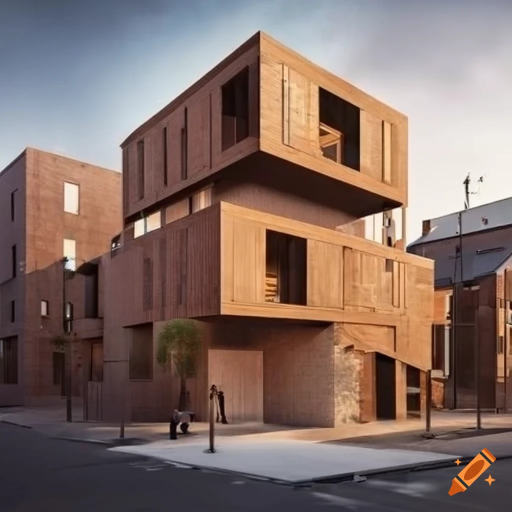 Elegant infill-housing project with gallery, apartments, and gym made ...