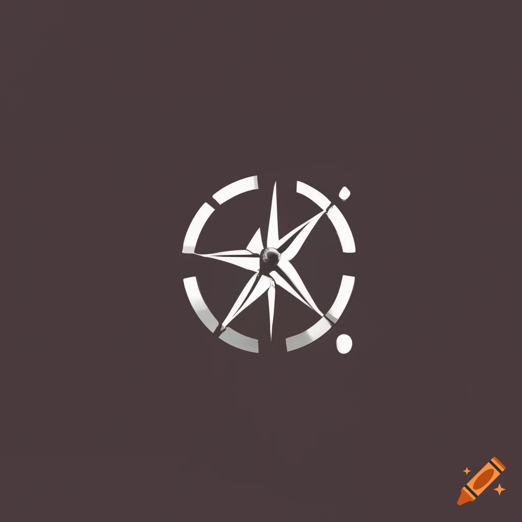 Minimal compass icon on Craiyon