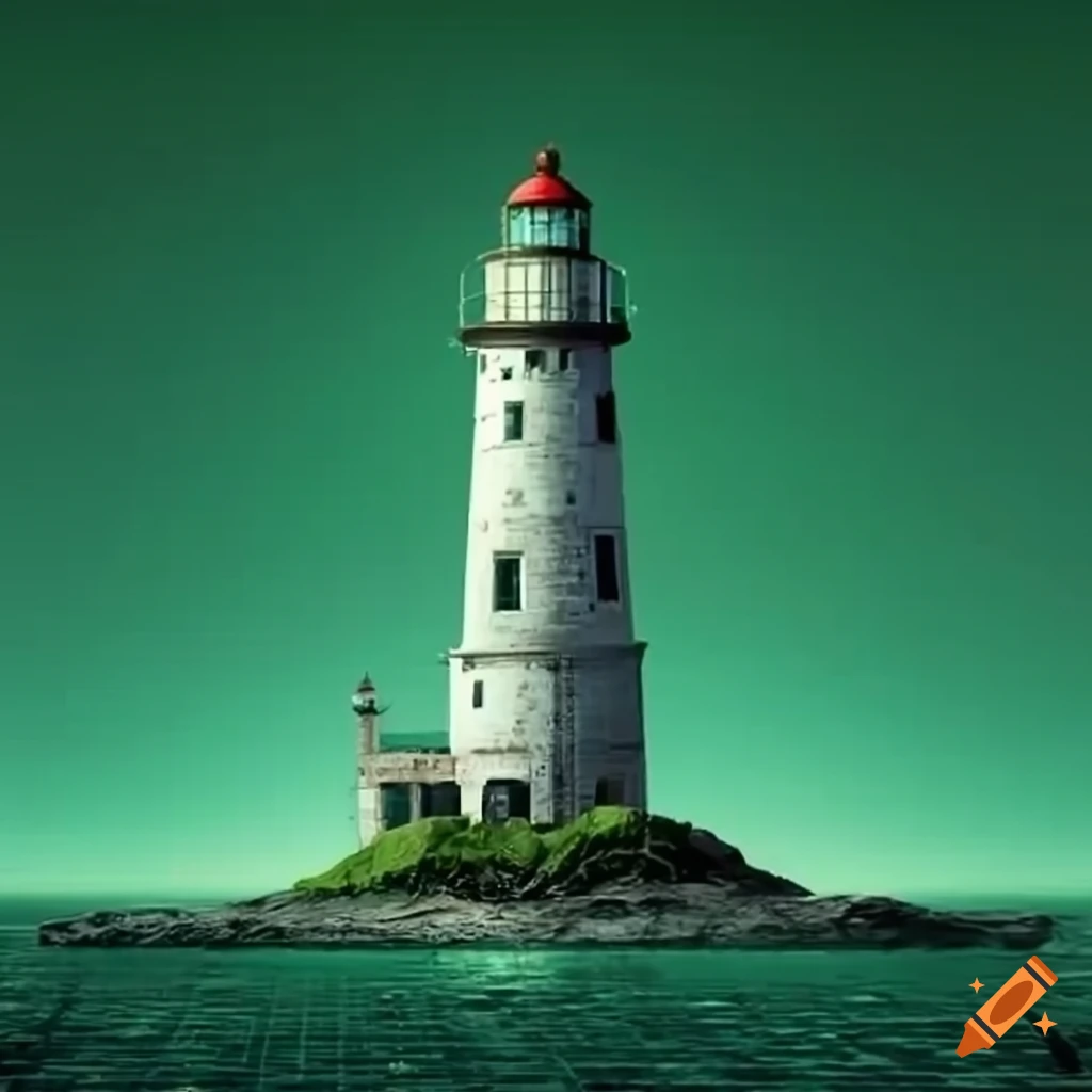Lighthouse with binary code in the background on Craiyon