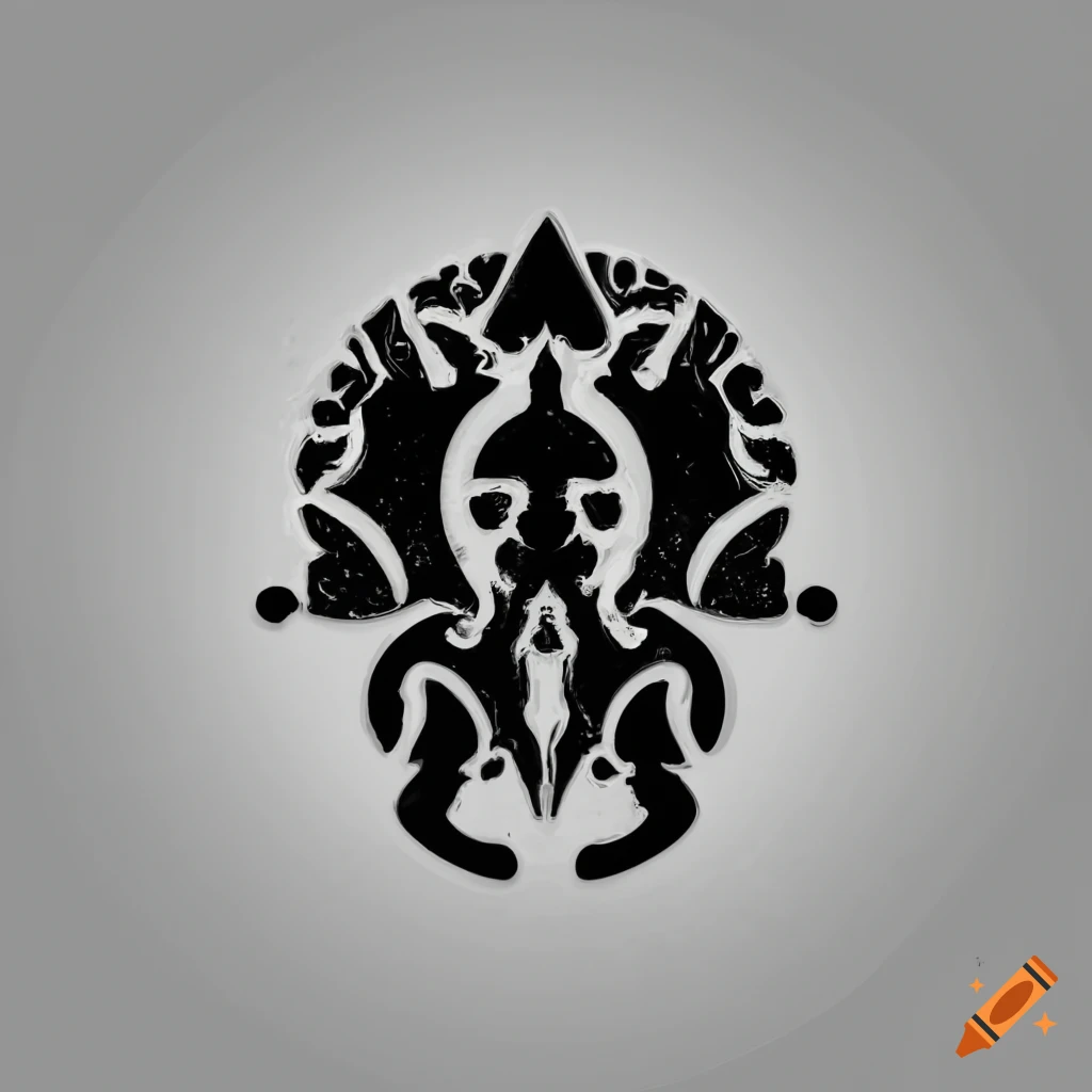 Cosmic minimalist horror deity emblem on white background on Craiyon