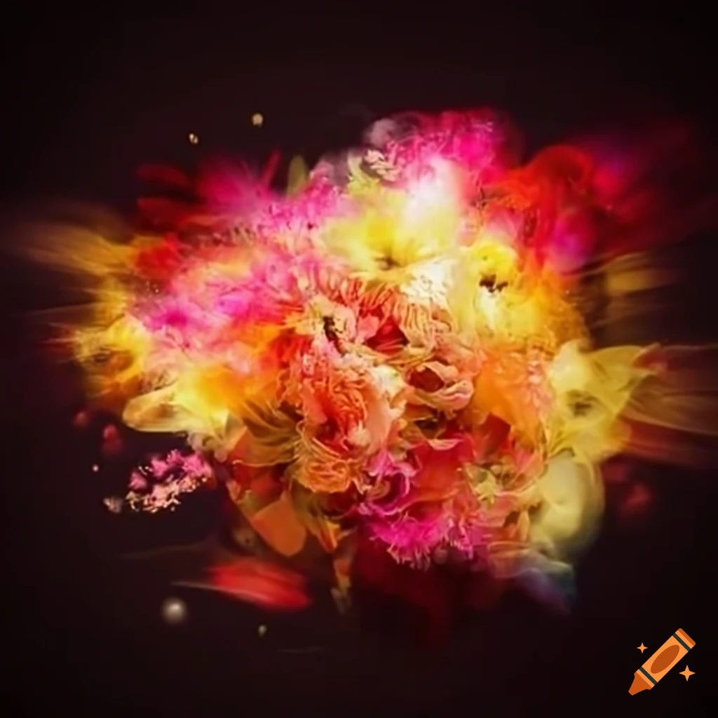 Explosion of colorful flowers in full bloom on Craiyon