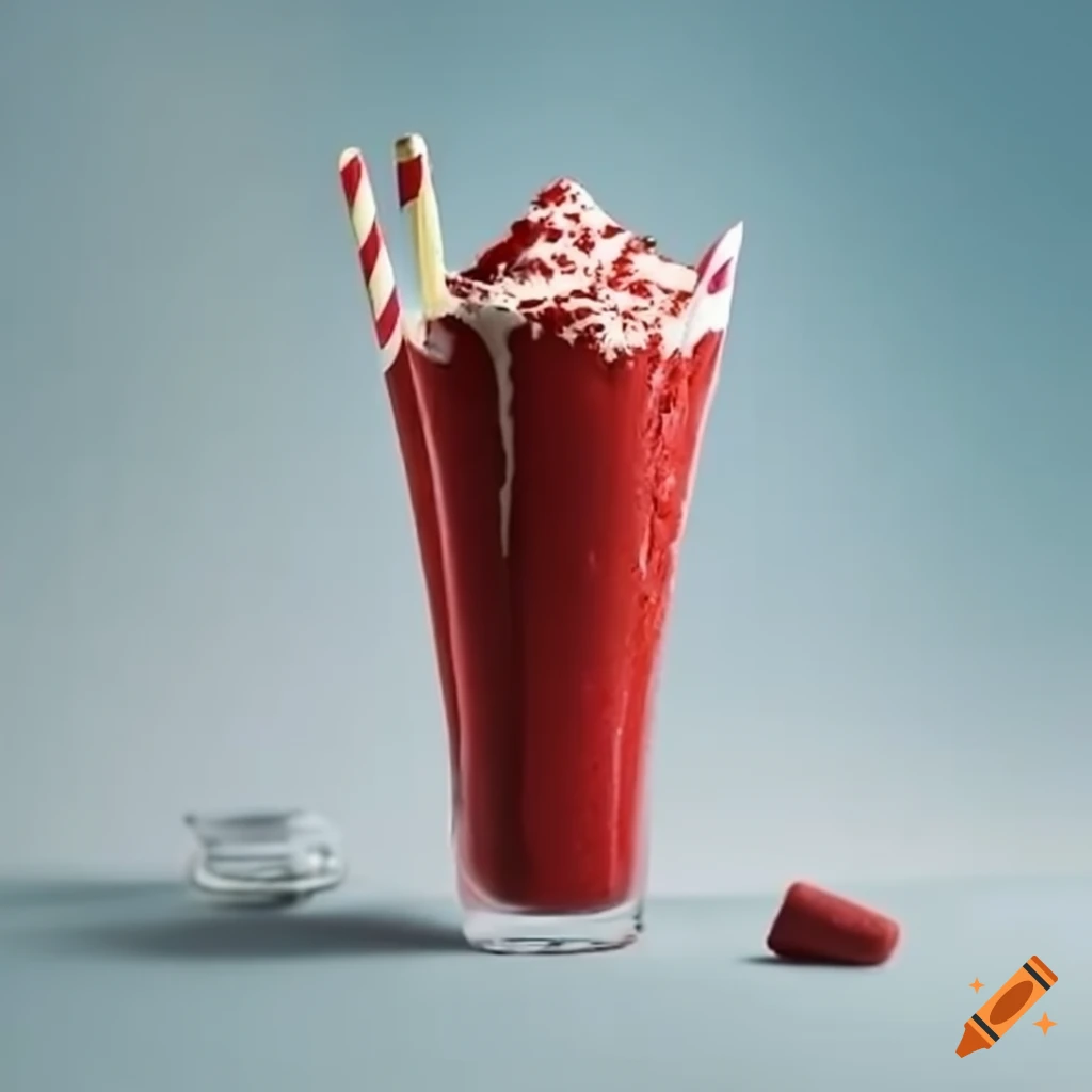 Red velvet milkshake on Craiyon