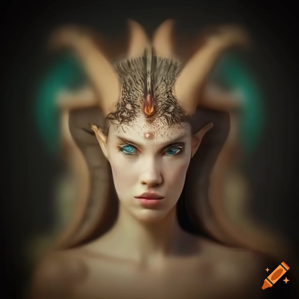 Stylized portrait of the mythical creature Latan from ancient fantasy literature on Craiyon