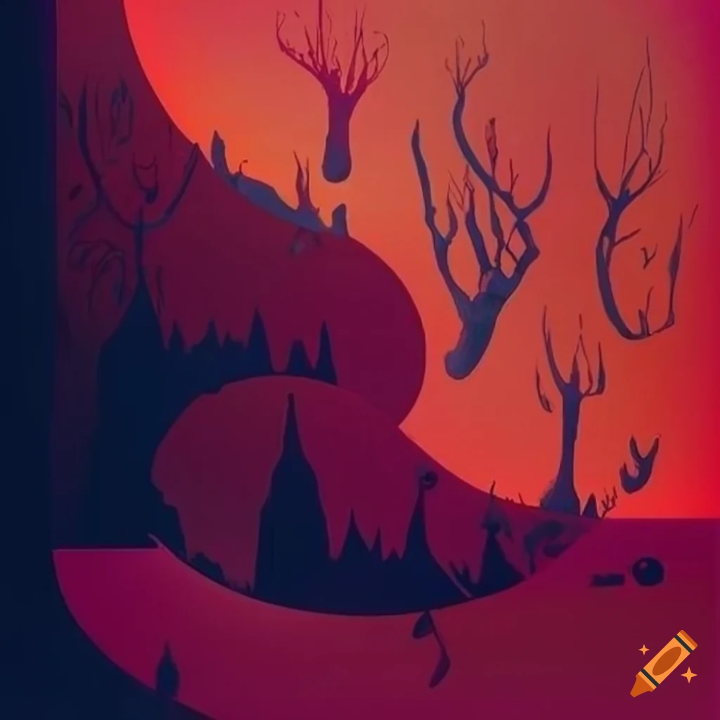 Abstract landscape album cover on Craiyon