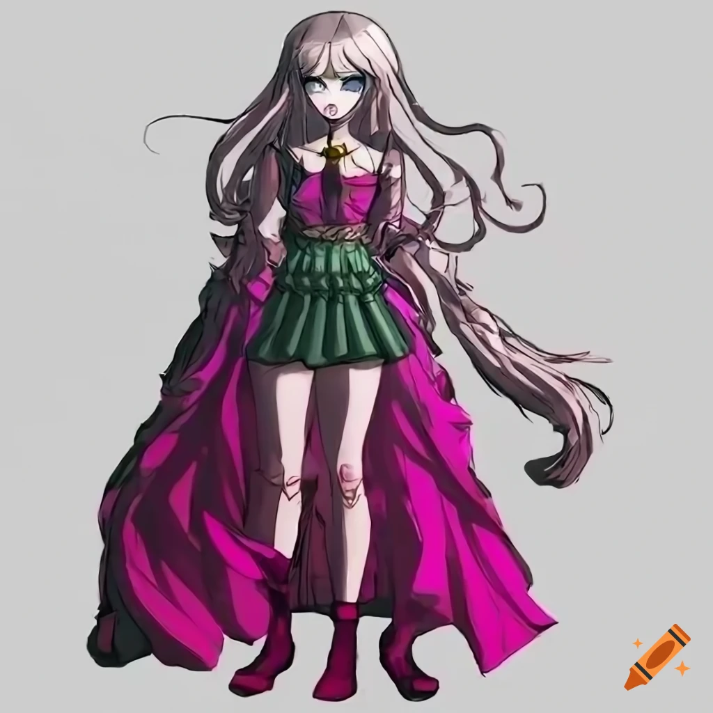 Danganronpa style character art full body sprite on Craiyon