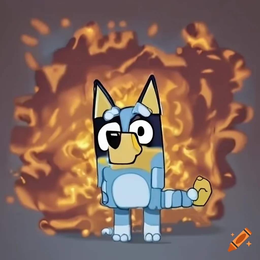 Explosion with bluey on Craiyon