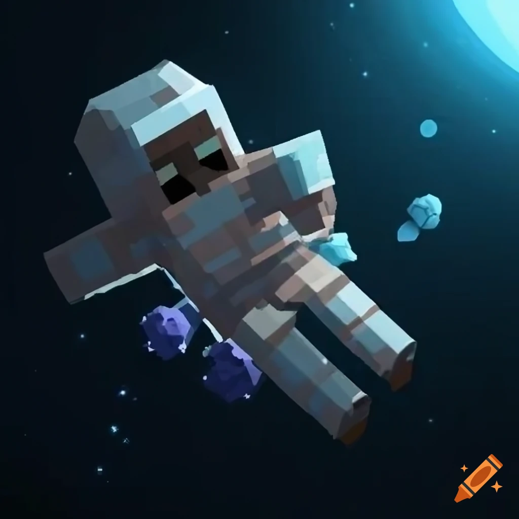 Minecraft in space on Craiyon