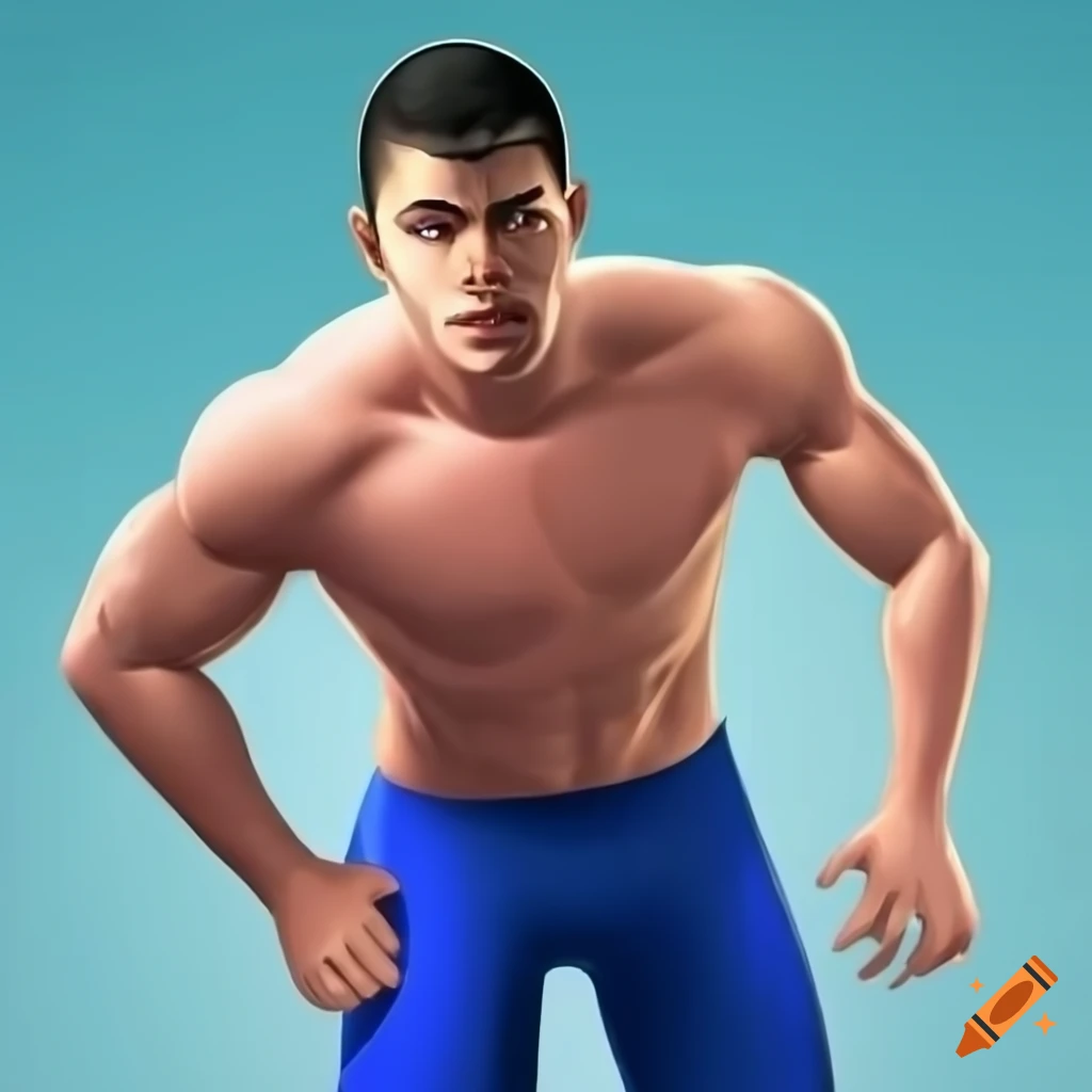 Handsome Argentine Wrestler In Cobalt Blue Spandex Tights On Craiyon
