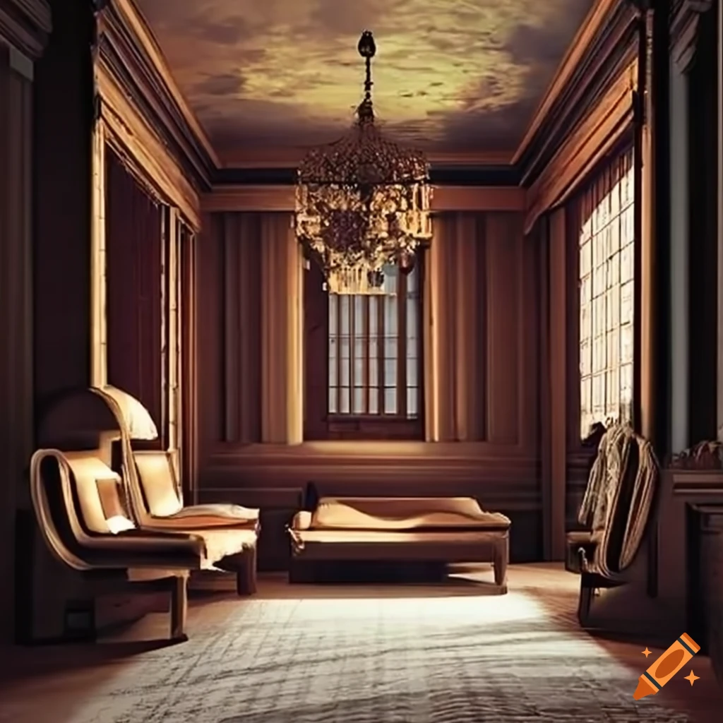 High gradation interior room on Craiyon