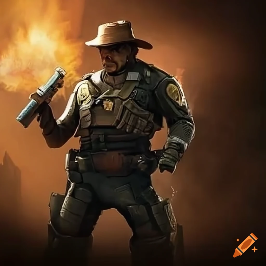 Master chief jimmy rings cowboy shooting a pistol while riding a ...