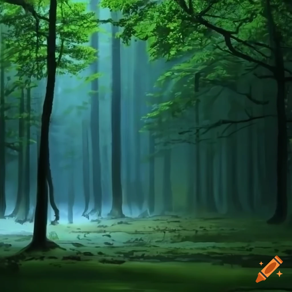 Sad forest landscape 16:9 ratio on Craiyon