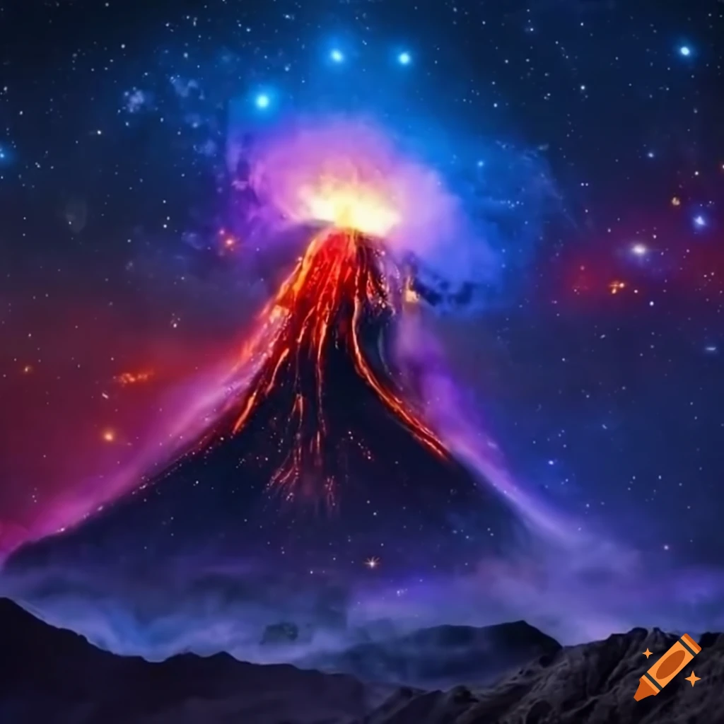 Galaxy volcano on Craiyon