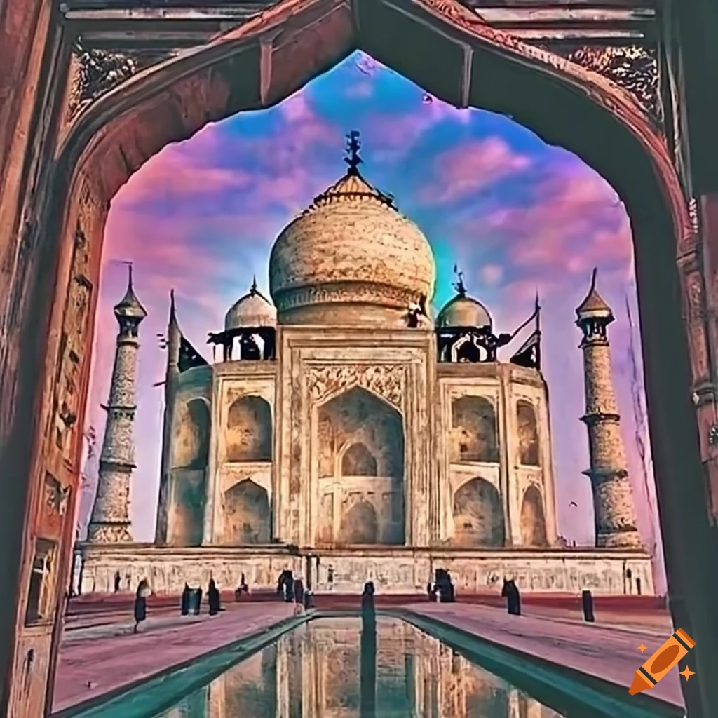 Taj Mahal's mysterious doors on Craiyon