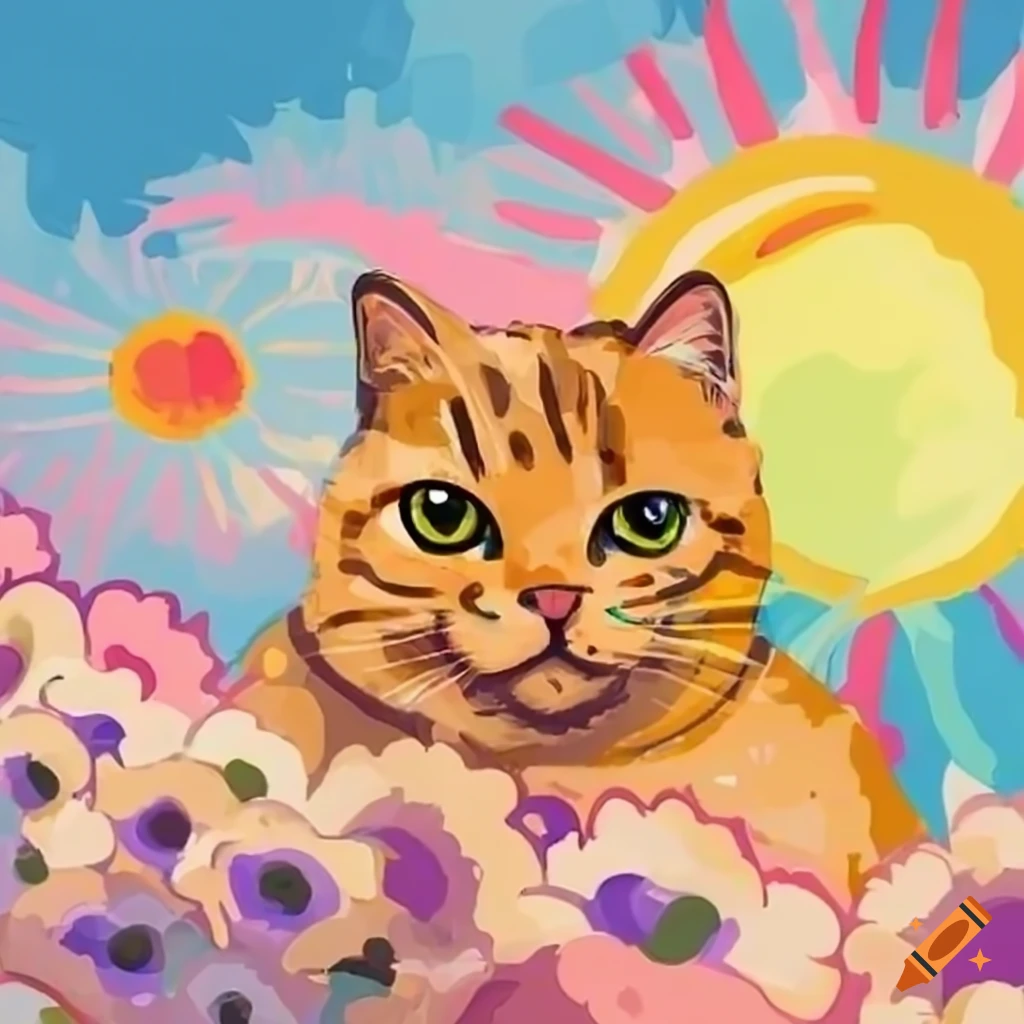 Cat enjoying a sunny day on Craiyon