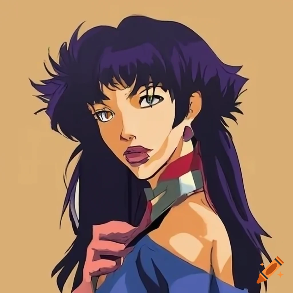 Cowboy bebop style woman drawing on Craiyon