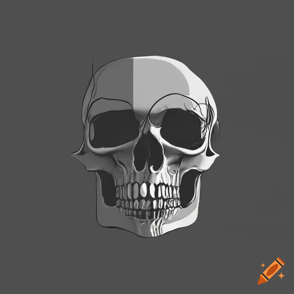 Minimalist skull design in sleek abstract shapes on Craiyon