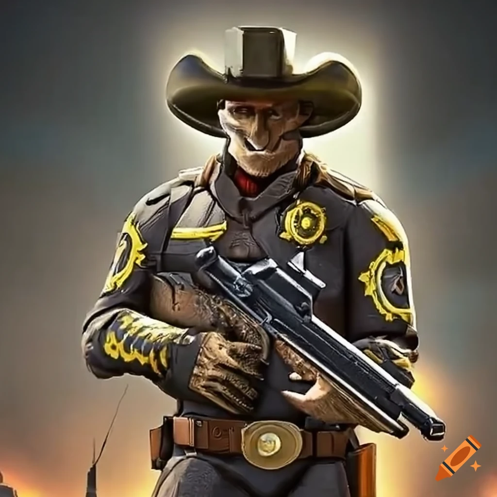 Master chief jimmy rings cowboy shooting a pistol while riding a ...