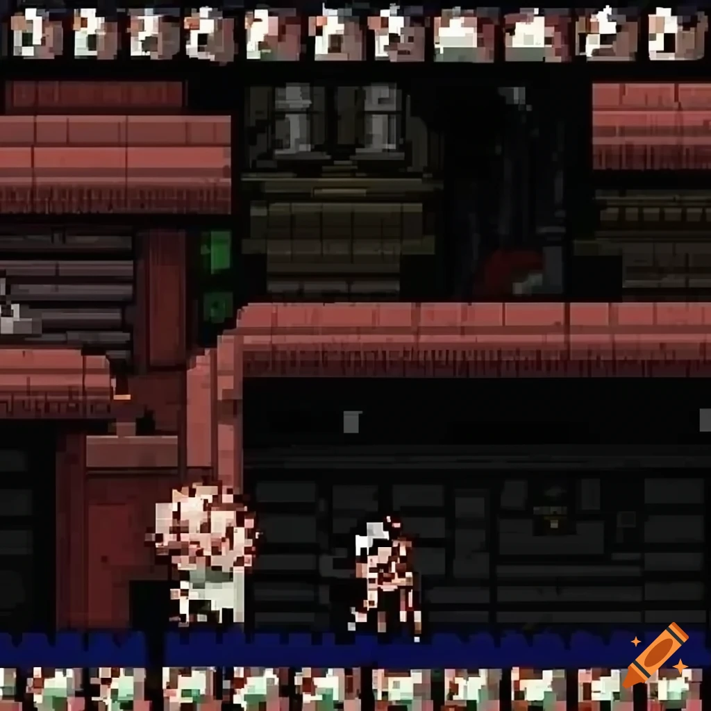 Demon underlord side scroller video game sprite in pixel art on Craiyon