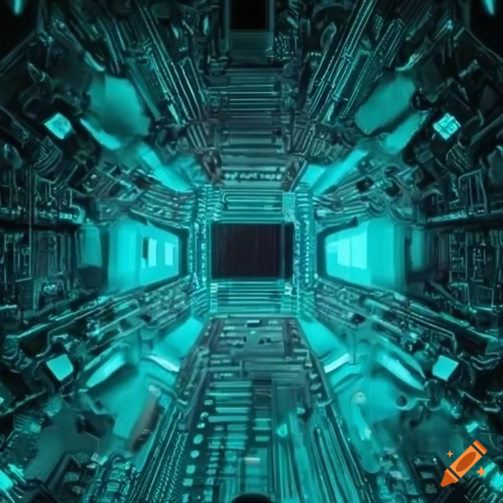 Teal cyber circuitry design on Craiyon