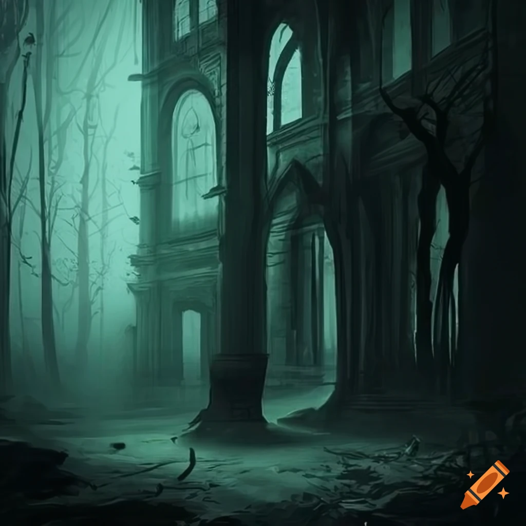 Dark mysterious place on Craiyon