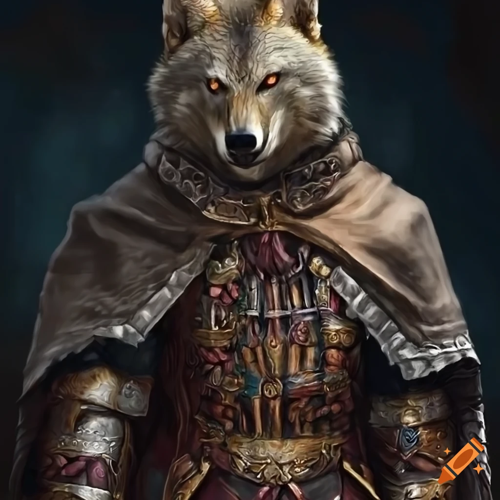 Renaissance wolf lord with cowl on Craiyon