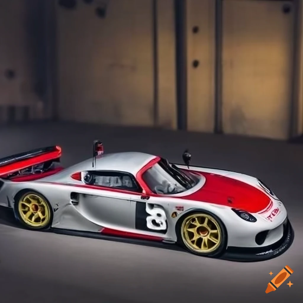 Porsche carrera gt transformed into a gt1 race car on Craiyon