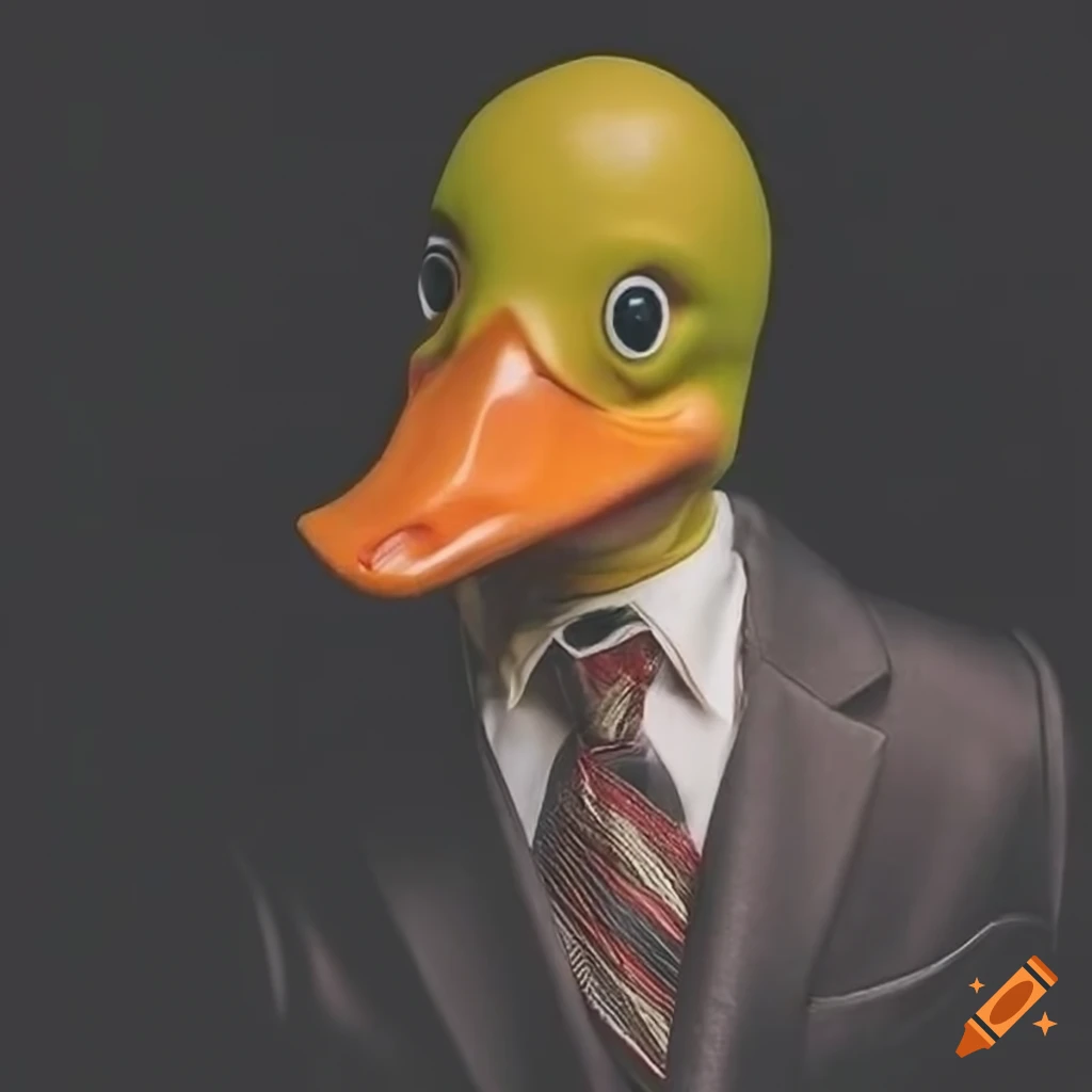 Humanoid duck in a business suit on Craiyon
