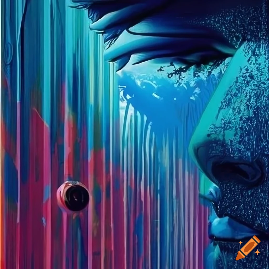 Graphic mural art of the iconic pink floyd album cover 'the wall' on ...